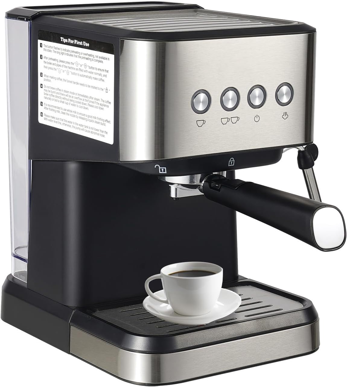 Coffee Machine 1.5L/50.73oz Small Drip Coffee Machine Semi-automatic ...