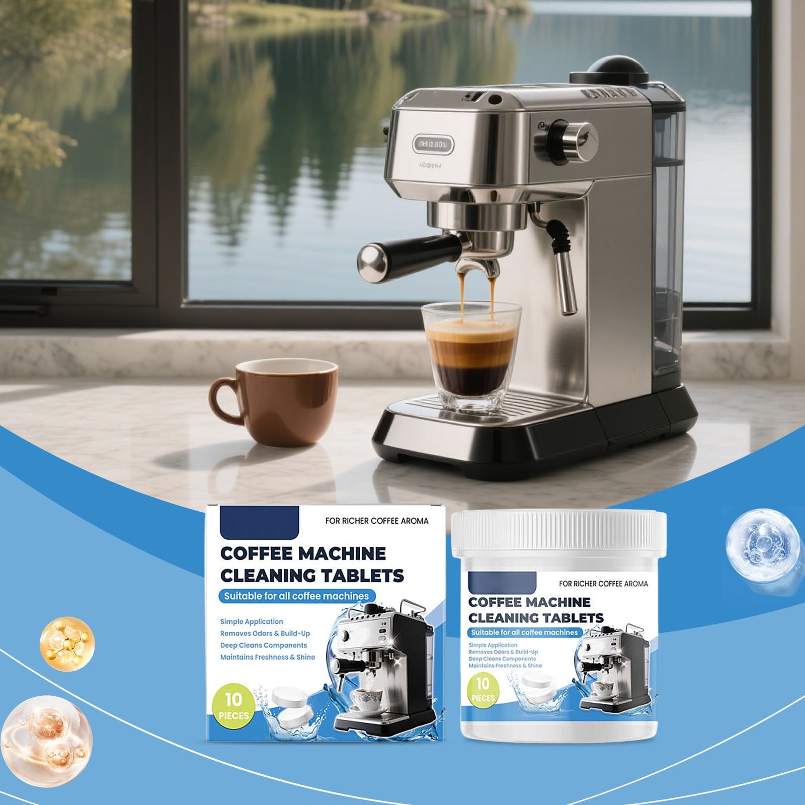 Coffee Machine Cleaner Descaler Tablets - 10 Count, Compatible With ...