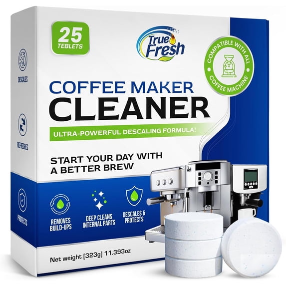 Coffee Machine Cleaner Descaler Tablets - 25 pack, Pot Removes Build ...