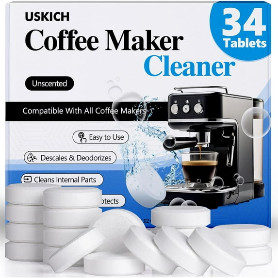 Coffee Machine Cleaner Descaler Tablets 34 Pack, Maker for , Delonghi ...