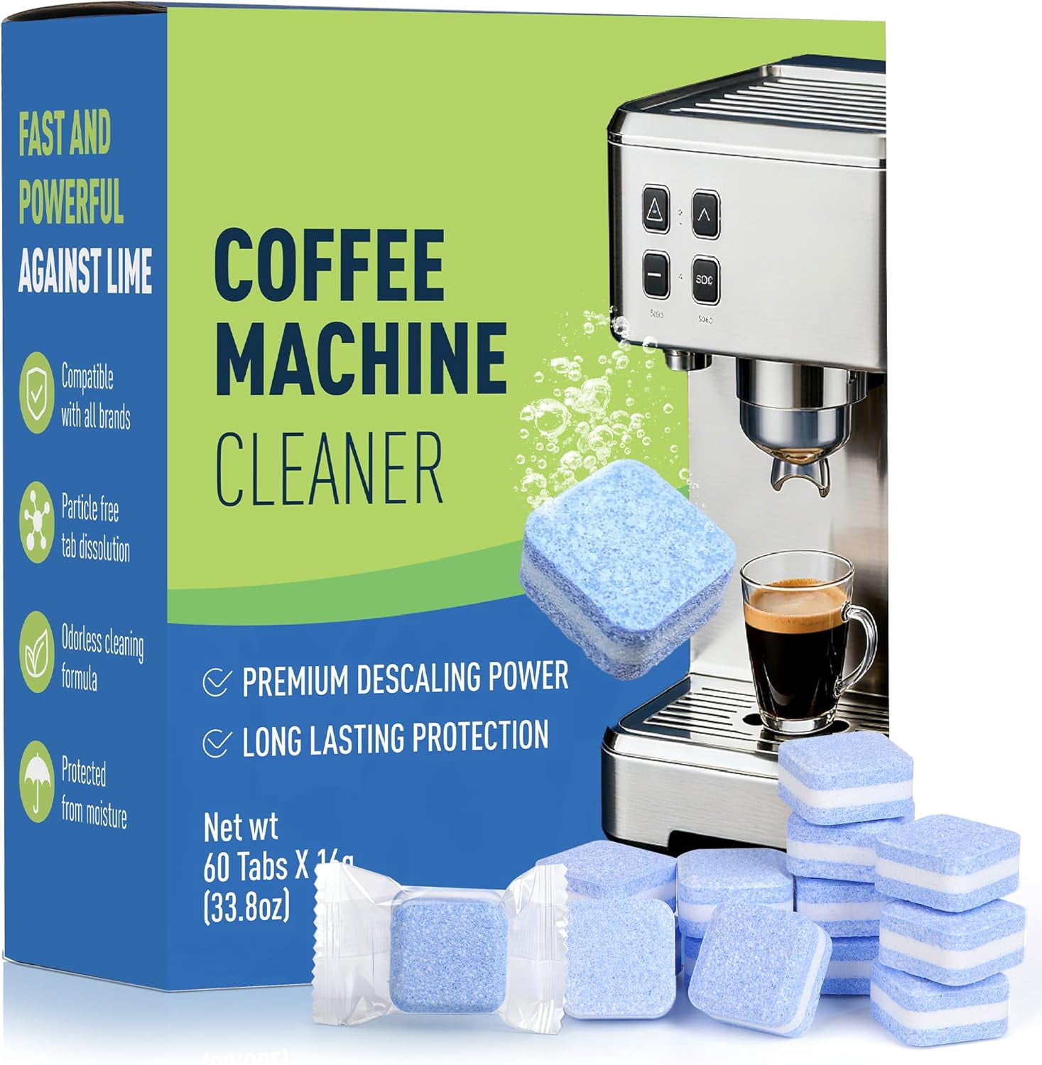 Coffee Machine Cleaner & Descaler Tablets (60 Count) - Compatible with ...