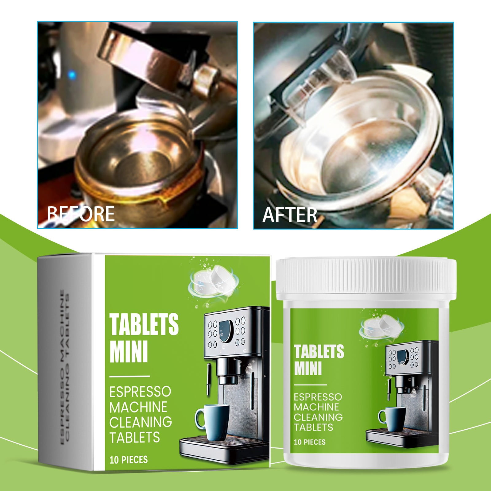 Coffee Machine Cleaning Tablets | Descaler & Stain Remover for Espresso Maker - Fast Dissolving ...