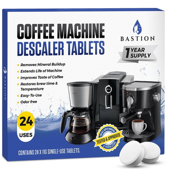 Bastion, Coffee Machine Descaler Cleaner Tablets, 24-pack - Walmart.com