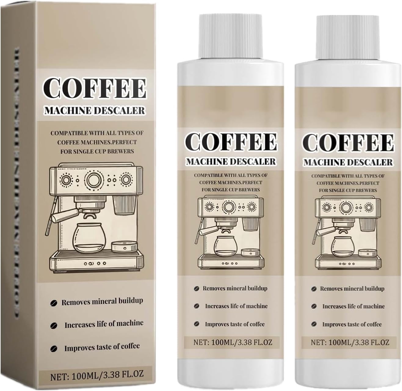 Coffee Machine Descaler, Descaling Solution Specially Formulated for ...