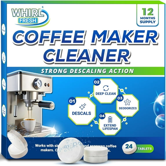 Coffee Machine Descaler Tablets – 24 Count, Maker Cleaner Compatible ...