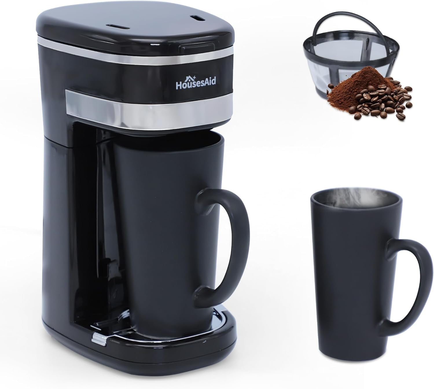 Coffee Machine,Single Serve Coffee Maker,One Cup Coffee Maker with ...