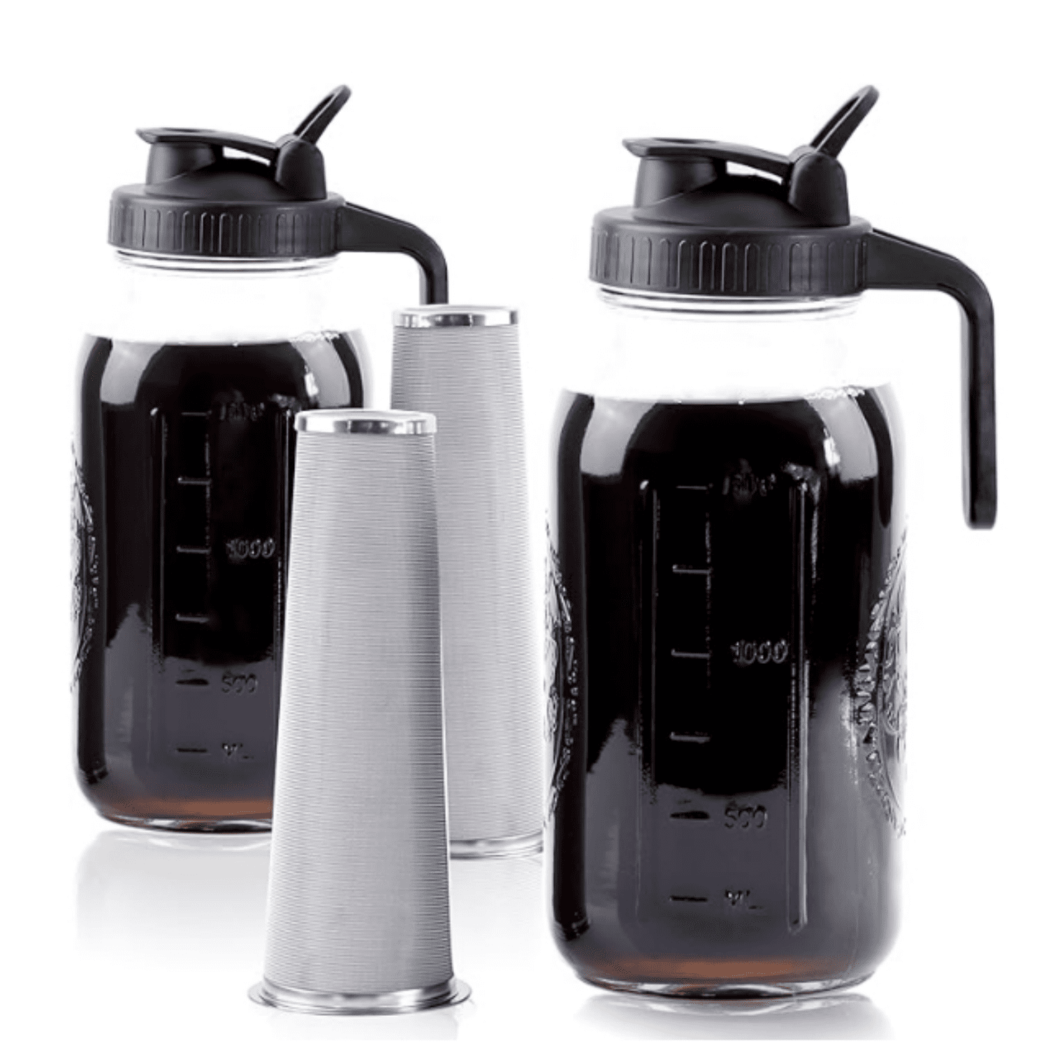 Coffee Maker 64 Oz Mason Jar Ice Coffee Maker 2 Set Half Gallon Glass ...