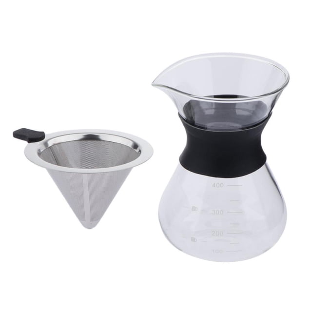 Coffee Maker, 7oz Glass Carafe and Reusable Stainless Steel Permanent ...