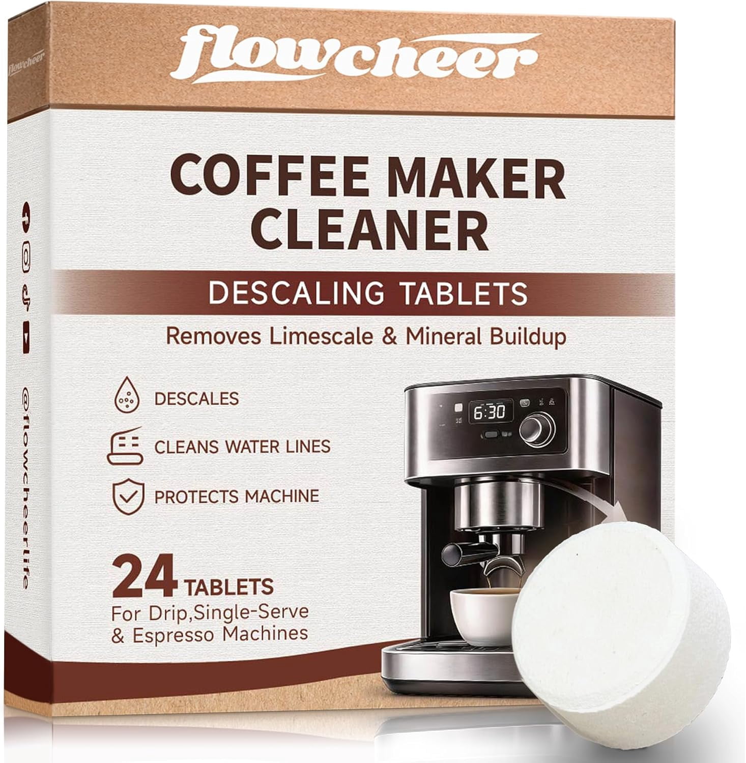 Coffee Maker Cleaner & Descaler Tablets 24-Pack - Coffee Mane Tablets ...
