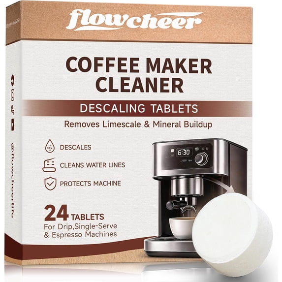 Coffee Maker Cleaner & Descaler Tablets 24-Pack - Machine Compatible ...