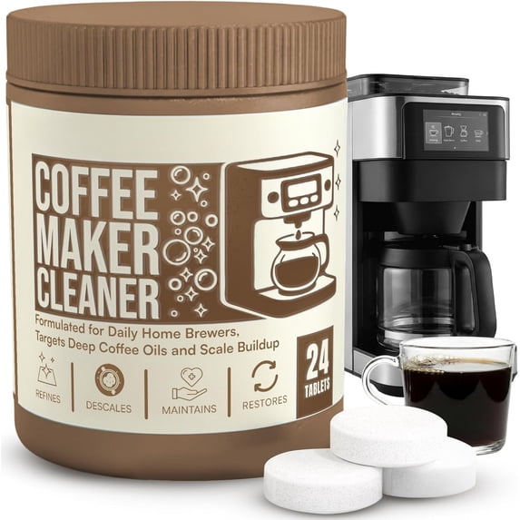 Coffee Maker Cleaner and Descaler Tablets 24-Pack, -free, Compatible ...