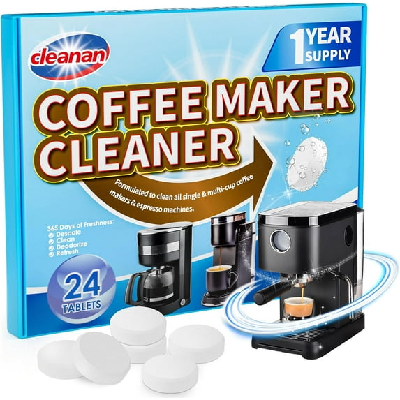 Coffee Maker Cleaner and Descaling Tablet - 24 Pack, Removes Limescale ...