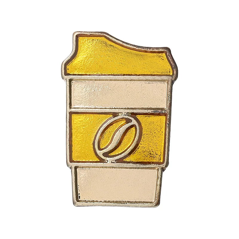 Coffee Maker Enamel Brooch Coffee Bean Grinder Coffee Kettle Cup Bag ...