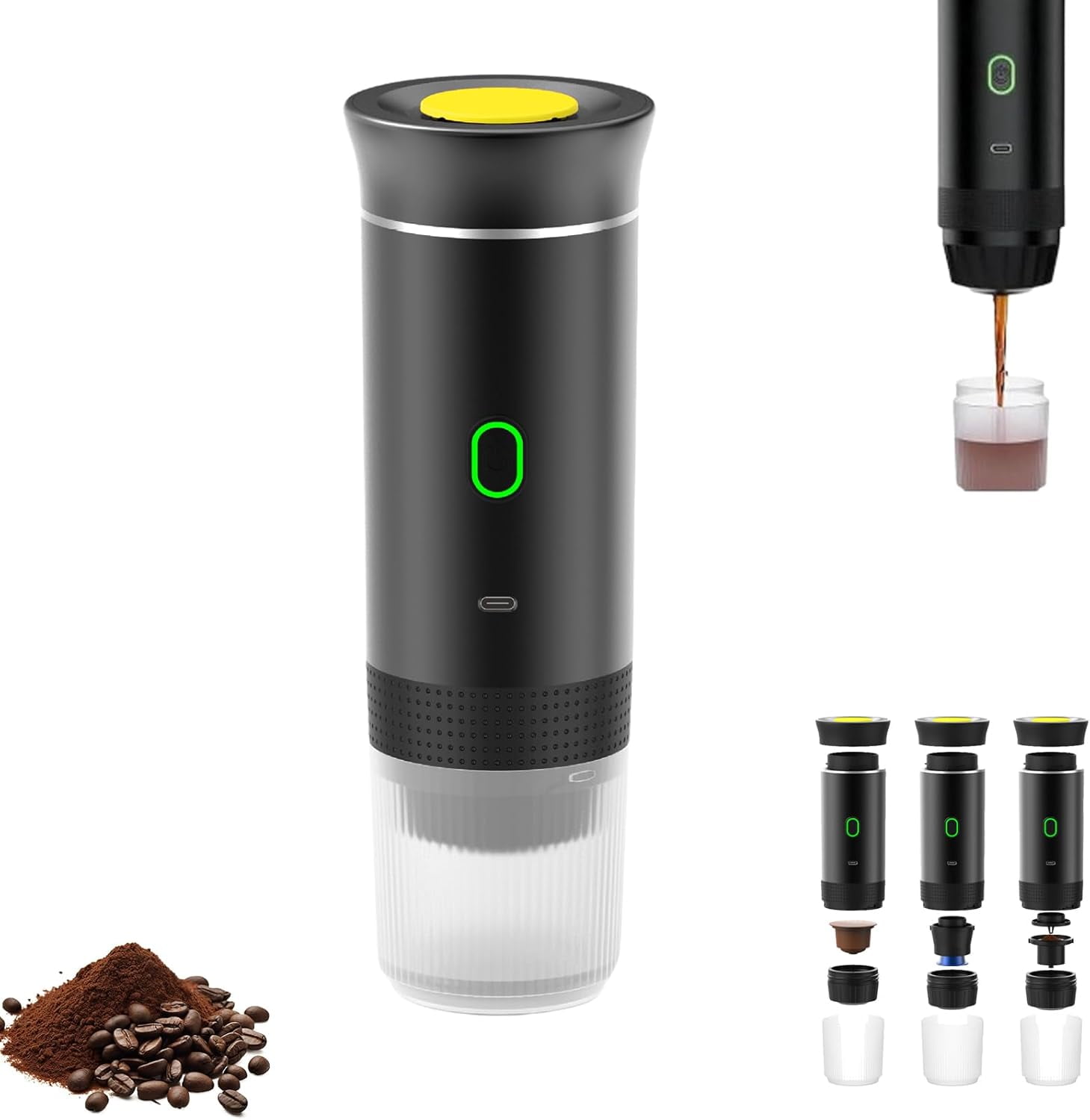 Coffee Maker, Espresso Machine, 3-in-1 Wireless Electric Portable ...