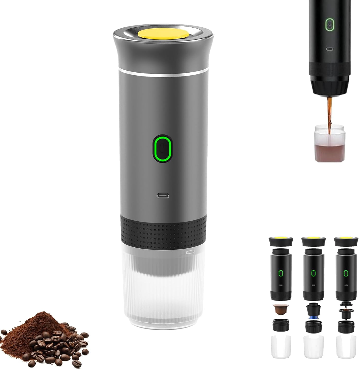 Coffee Maker, Espresso Machine, 3-in-1 Wireless Electric Portable ...