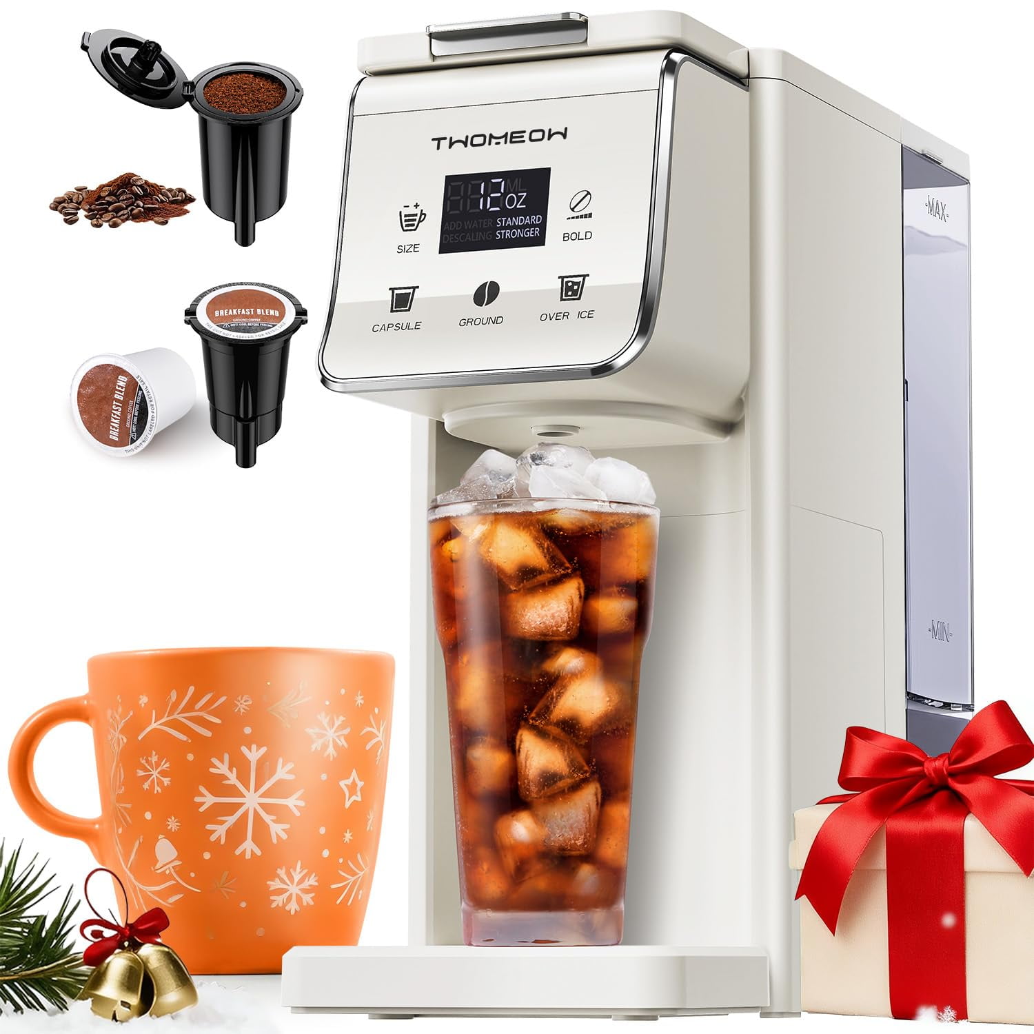 Coffee Maker Hot & Iced With Bold Setting,Single Serve Coffee Maker For ...