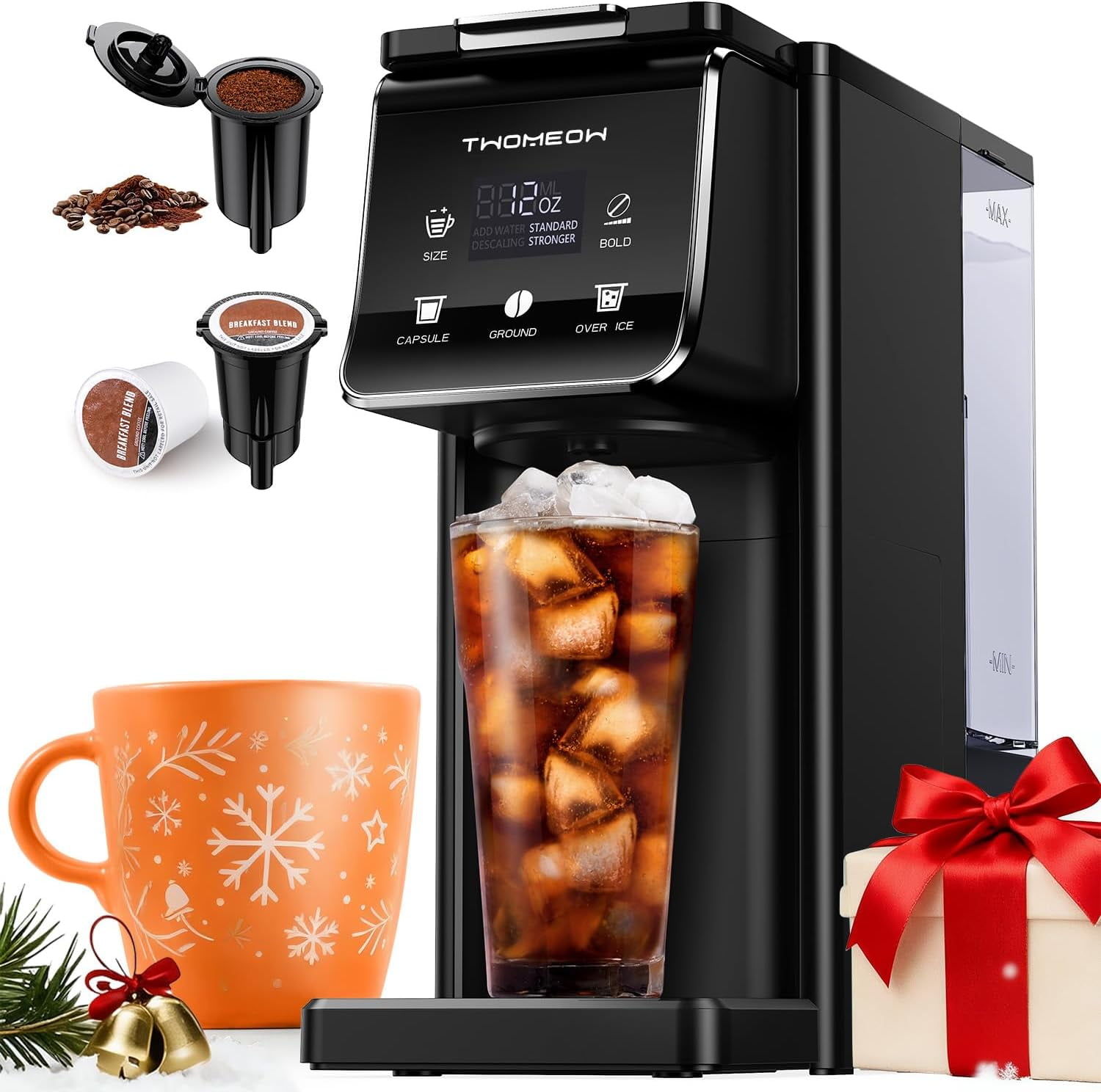 Coffee Maker Hot & Iced With Bold Setting,Single Serve Coffee Maker For ...