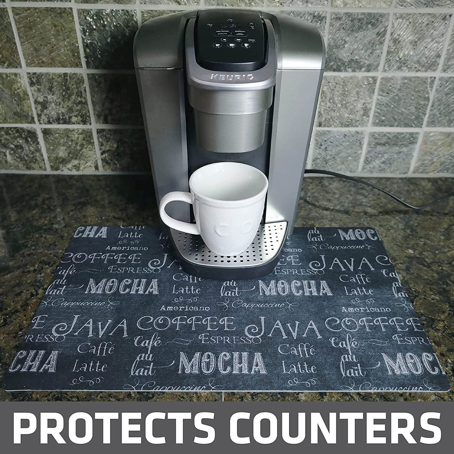 Coffee Maker Mat, (Coffee Station Bar Accessory) Protects Kitchen ...
