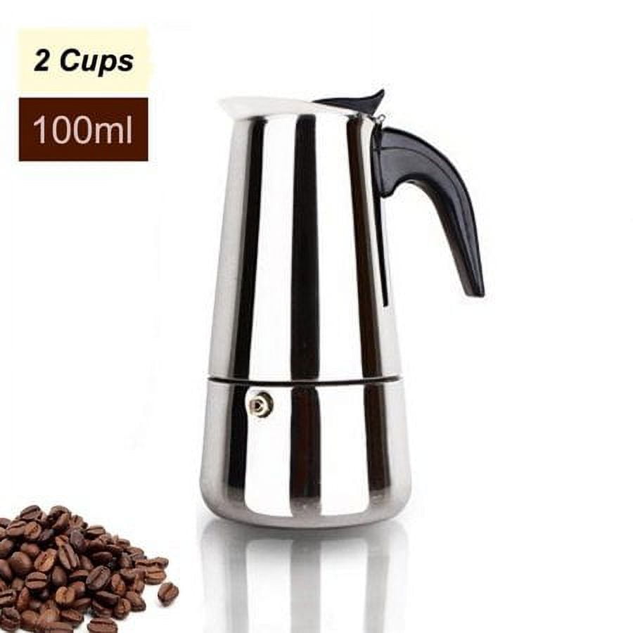 Stainless Steel Moka Coffee Maker, Stovetop Espresso Percolator, Manual ...
