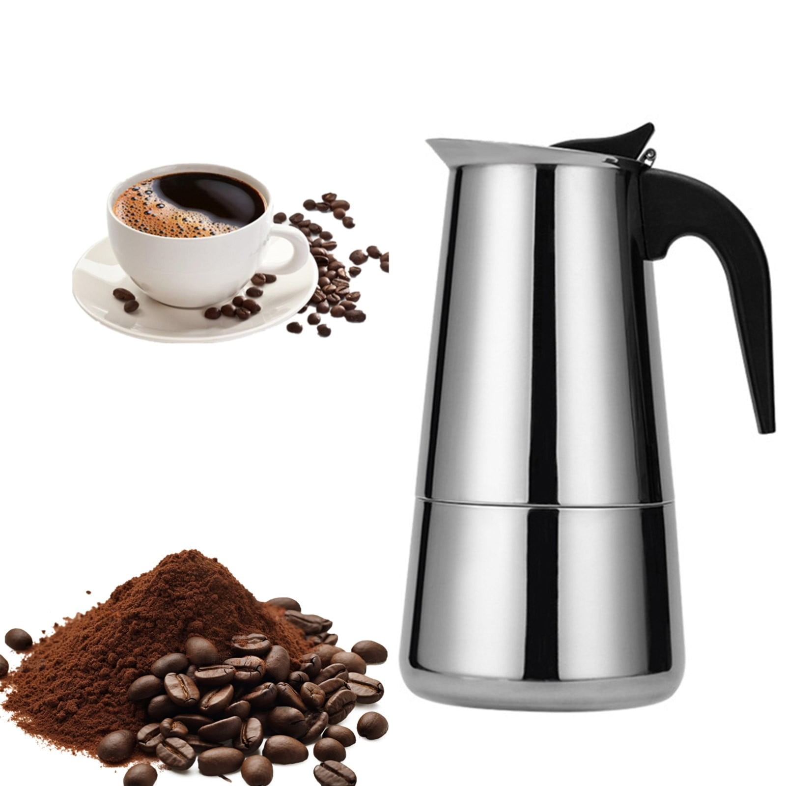 Coffee Maker Under $5 Dusknt Stainless Steel Moka Pot Coffee Pot Straight 9 Cups 450Ml, New ...