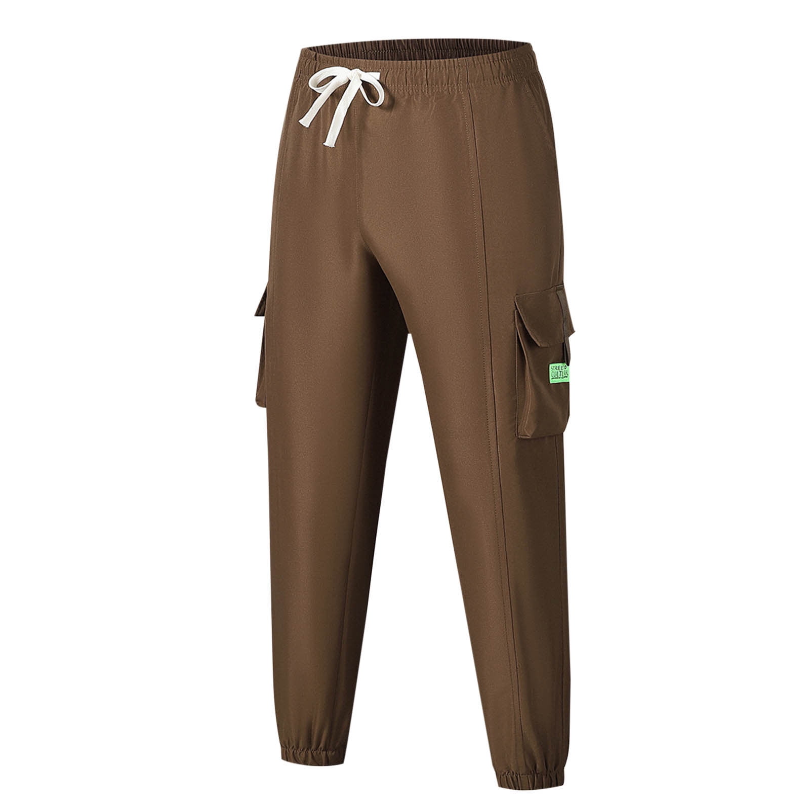 Coffee Man Tie Knot Straight Leg Basic Long Leg Trousers Pants Shorts ...