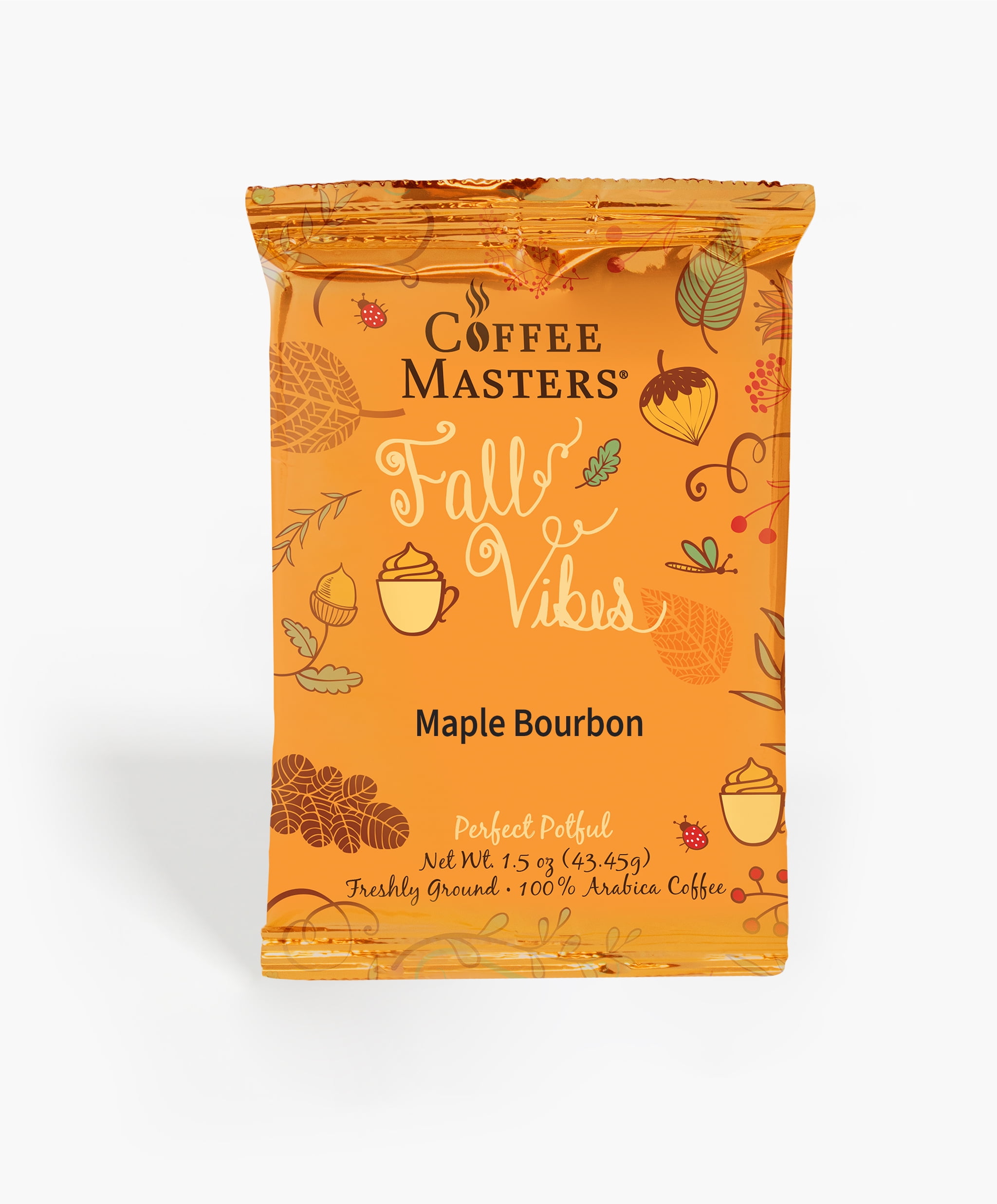 Coffee Masters Maple Bourbon Fall Perfect Potfuls 1.5 oz Ground Coffee ...