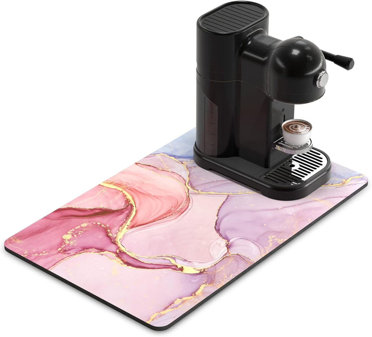 Coffee Mat, 12"x19" Marble Style Coffee Bar Mat for Coffee Station ...