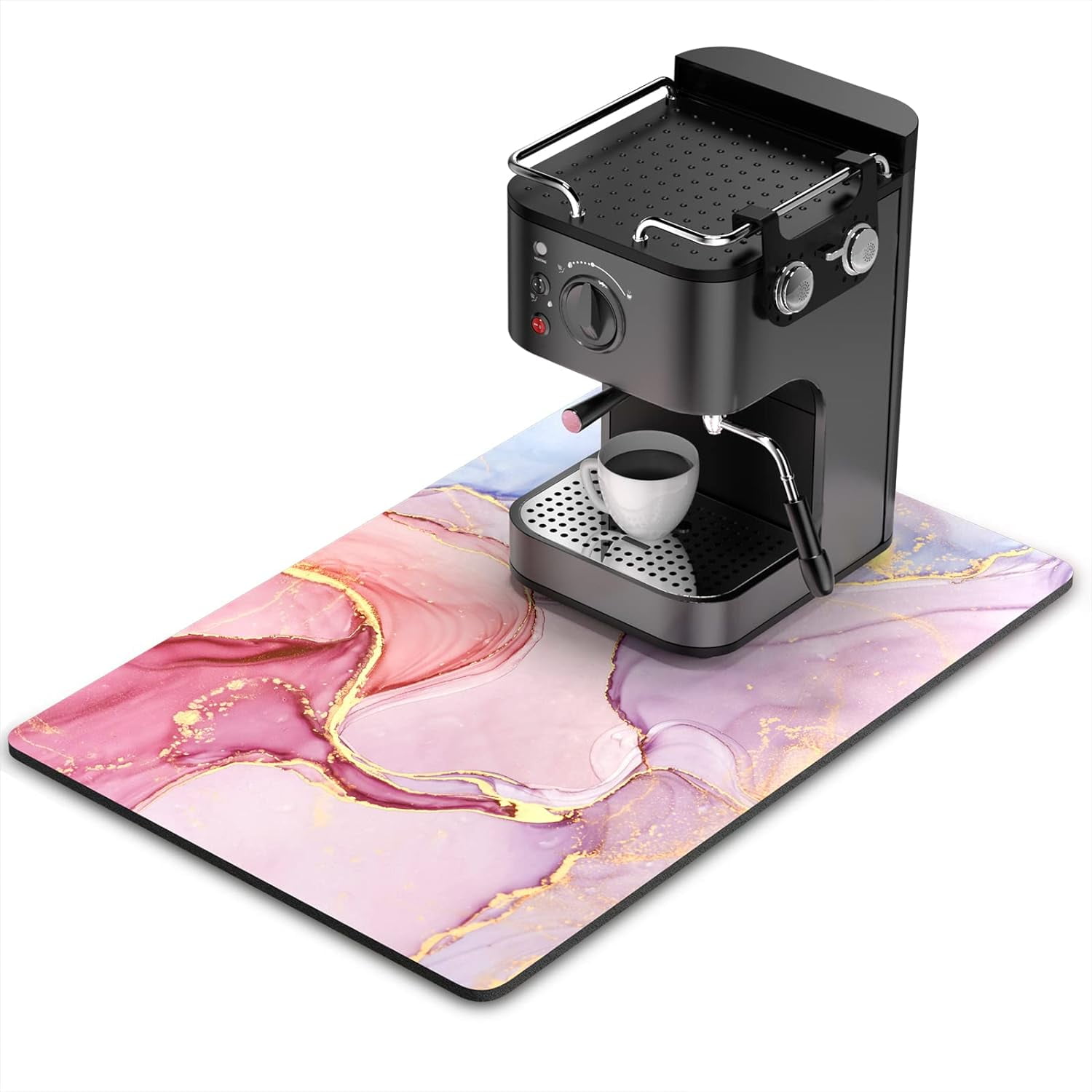 Coffee Mat, 16"x24" Marble Style Coffee Bar Mat for Coffee Station ...