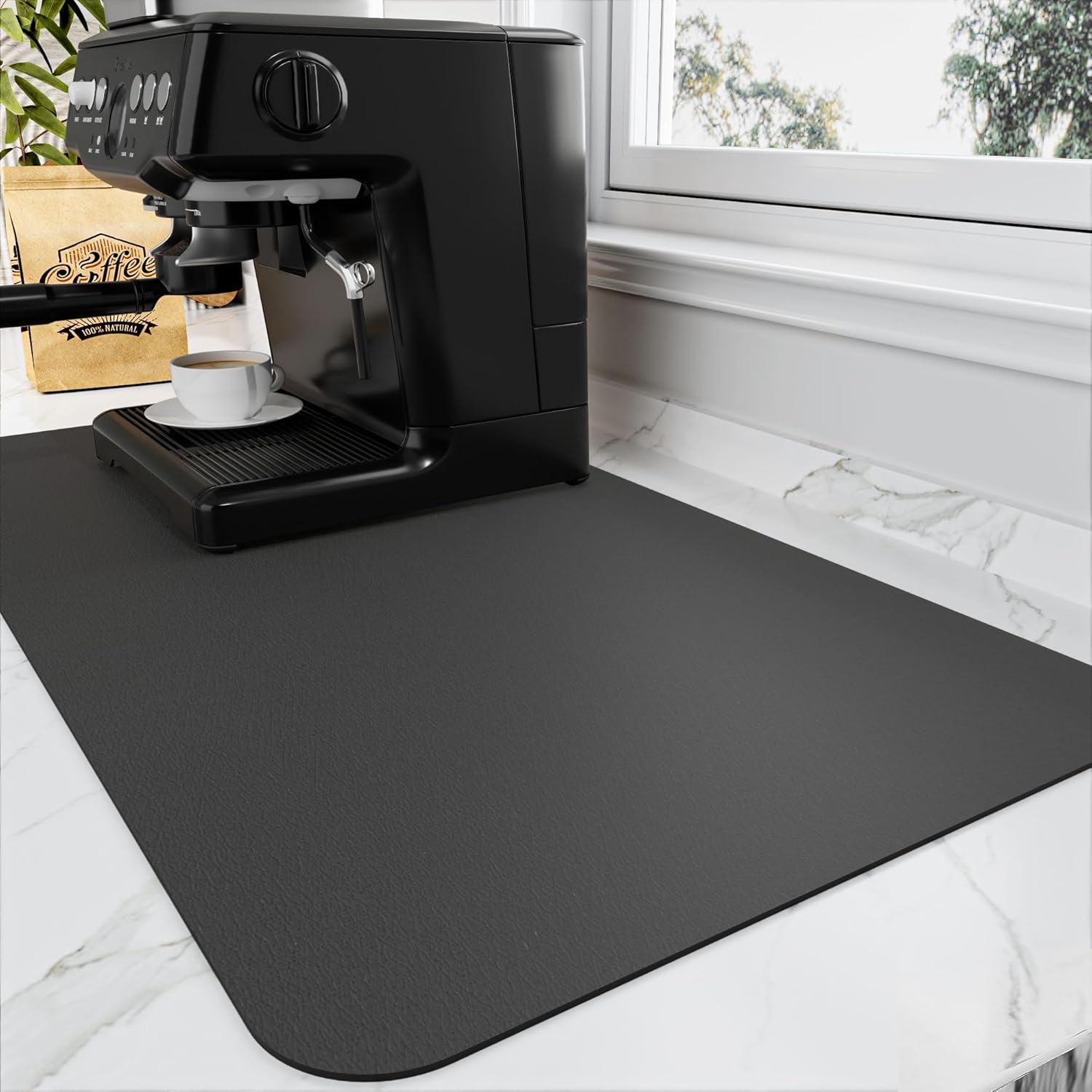 Coffee Mat - Absorbent Hide Stain Rubber Backed Dish Drying Mat for ...