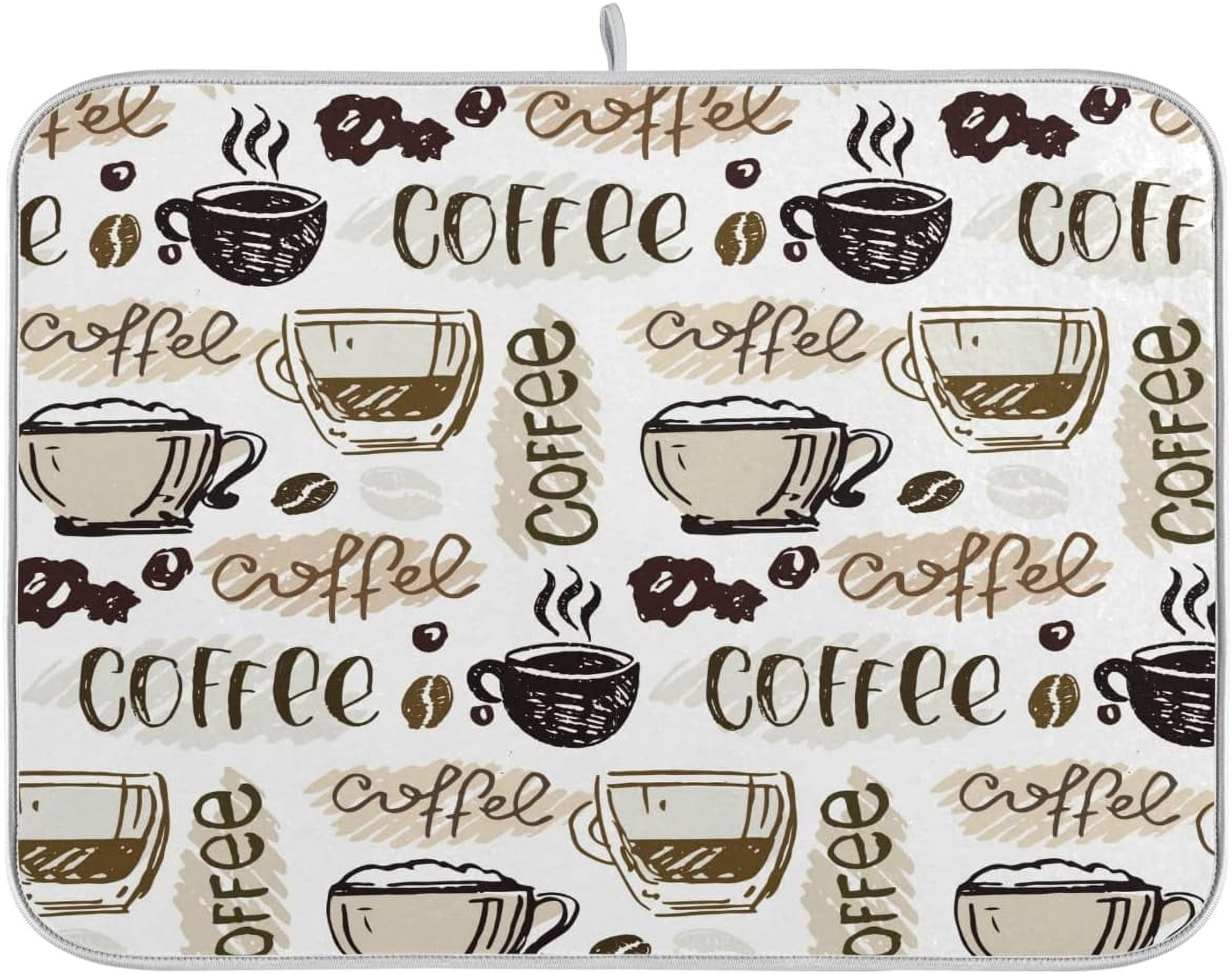 Coffee Mat Coffee Cup Drying Mat Coffee Maker Mat for Tabletop, Coffee ...
