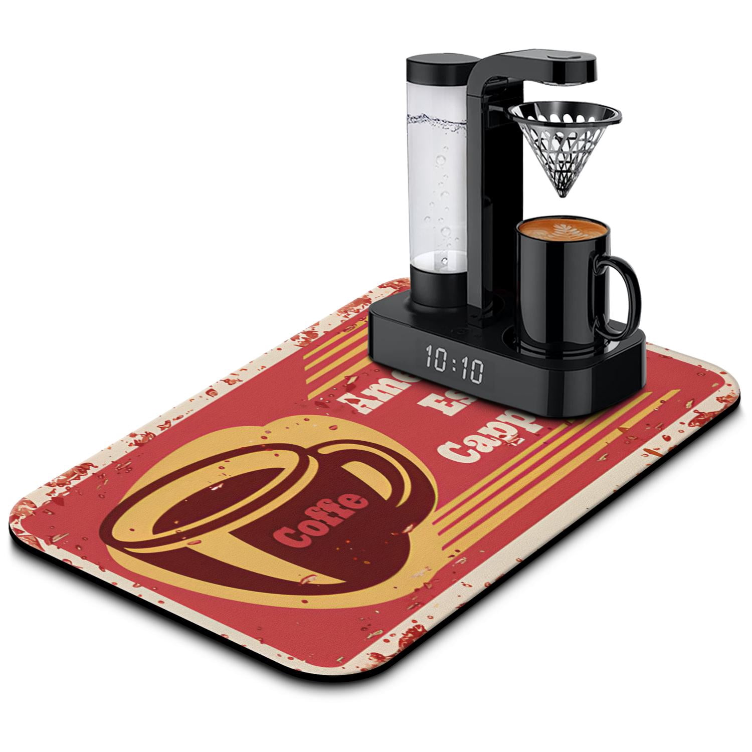 Coffee Mat, Coffee Vintage Red Pattern Coffee Bar Mat for Coffee ...