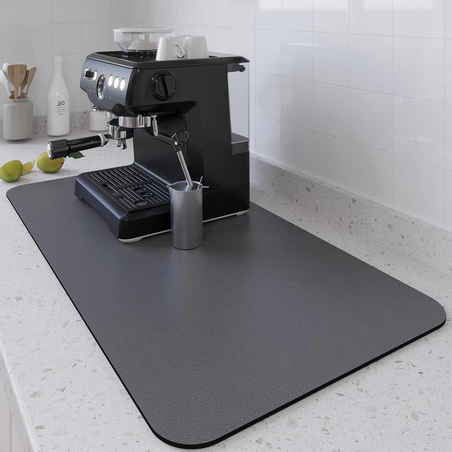 Coffee Mat, Dish Drying Mat, Coffee Bar Mat for Kitchen Counter Coffee ...