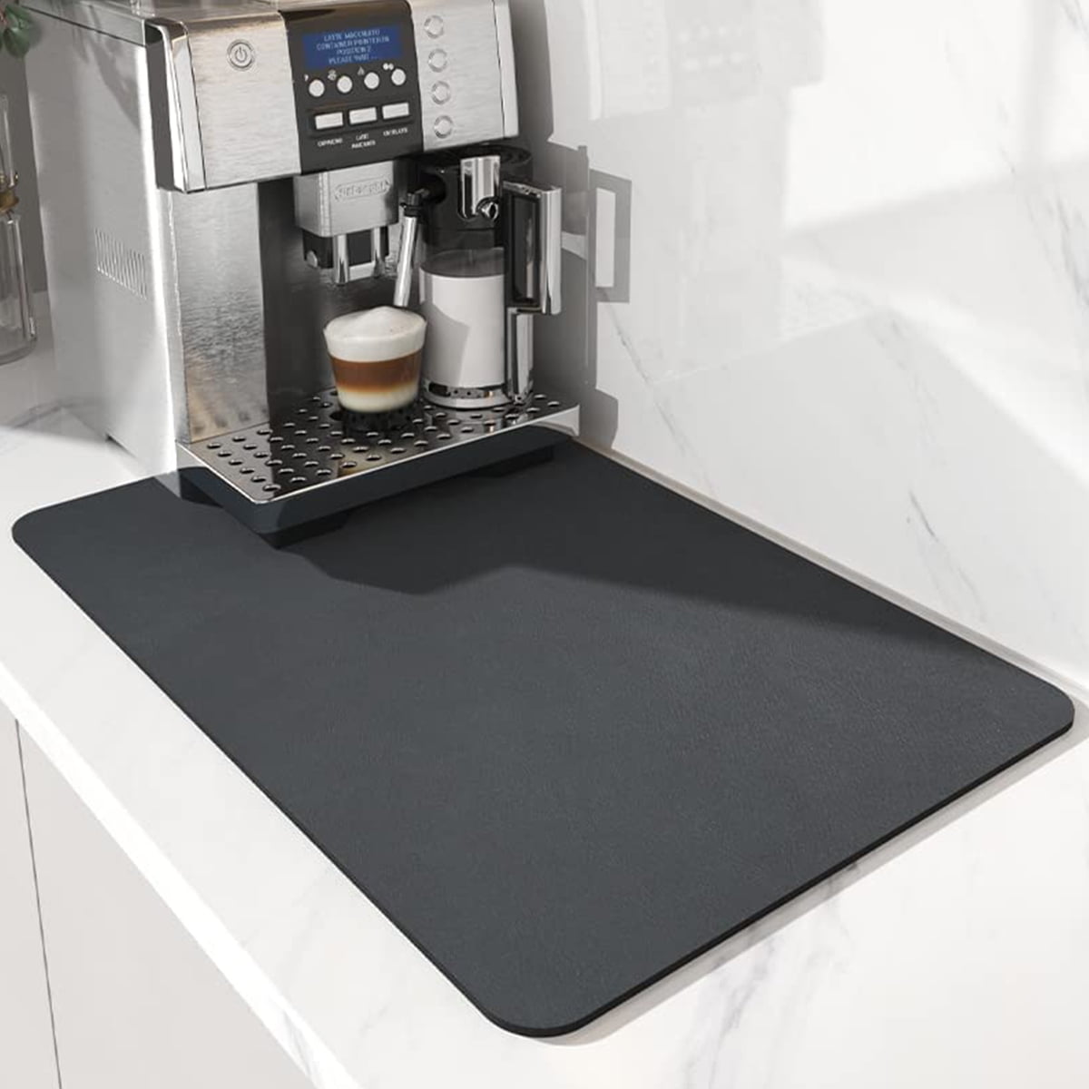 Absorbent Coffee Mat: Rubber Backed, Non-Slip, Spill-Proof, Dish Drying ...