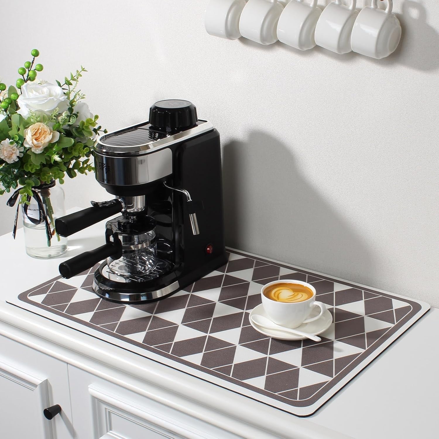 Coffee Mat Large Dish Drying Mat for Kitchen Counter, Hide Stain ...