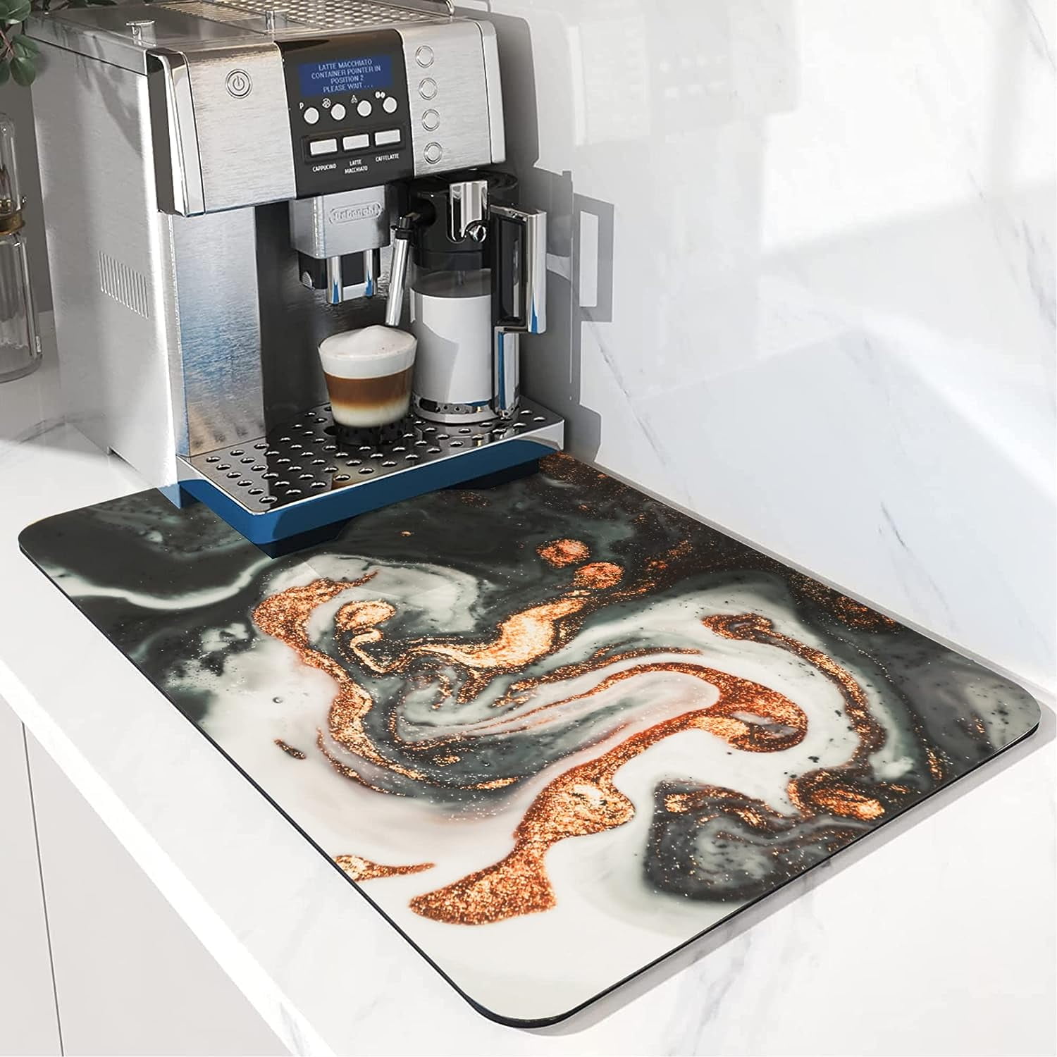 Coffee Mat Rubber Dish Drying Mat For Kitchen Counter Coffee Maker Pad ...