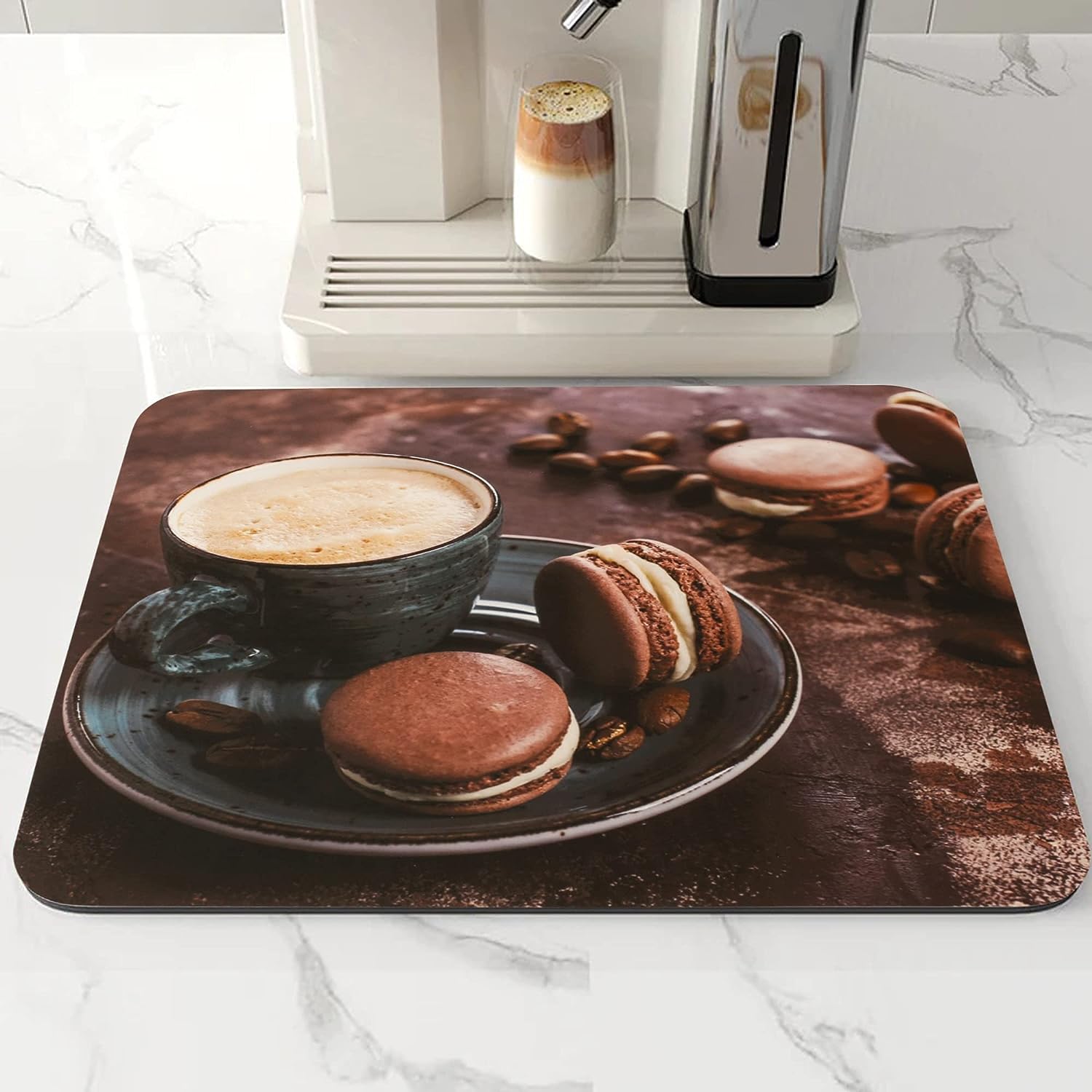 Coffee Mat Rubber Dish Drying Mat For Kitchen Counter Farmhouse Style ...