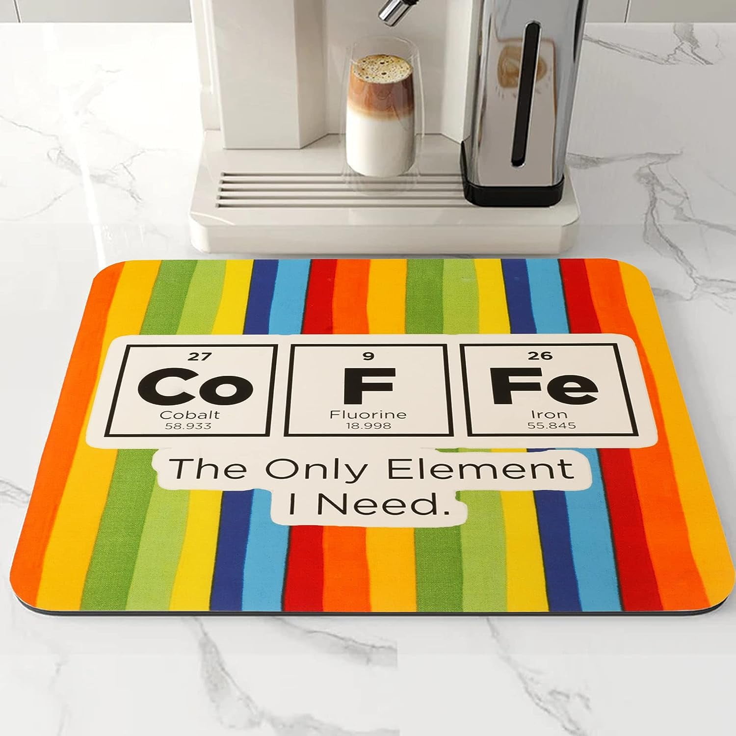 Coffee Mat Rubber Dish Drying Mat For Kitchen Counter Farmhouse Style ...
