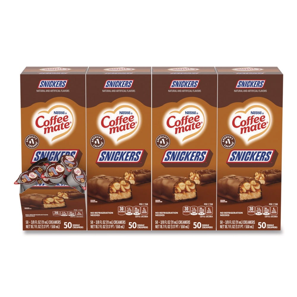 Coffee-Mate Snickers Flavored Chocolate Caramel Creamer Single - 50 ...