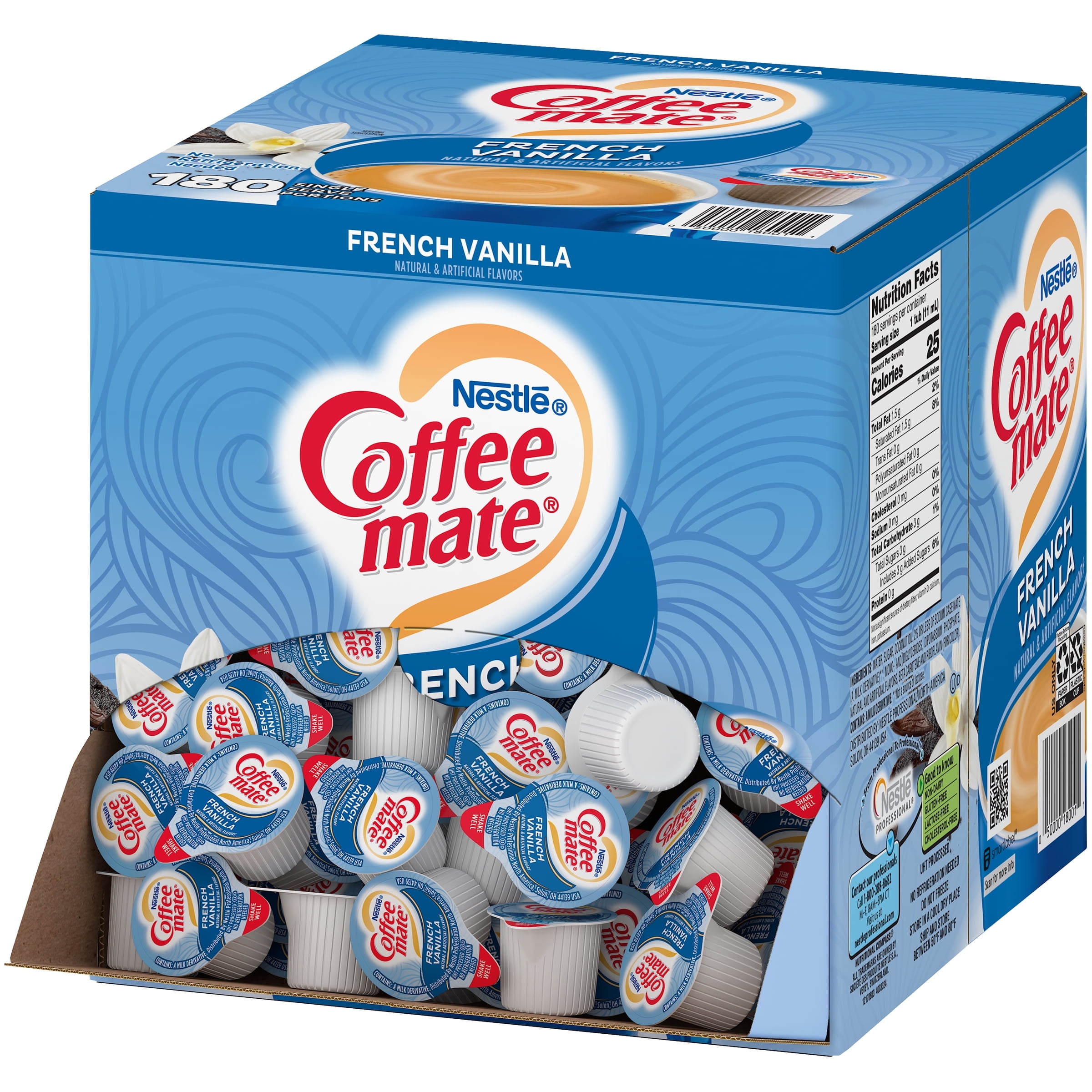 Coffee mate, Liquid Coffee Creamer Singles, 180 Ct, French Vanilla ...