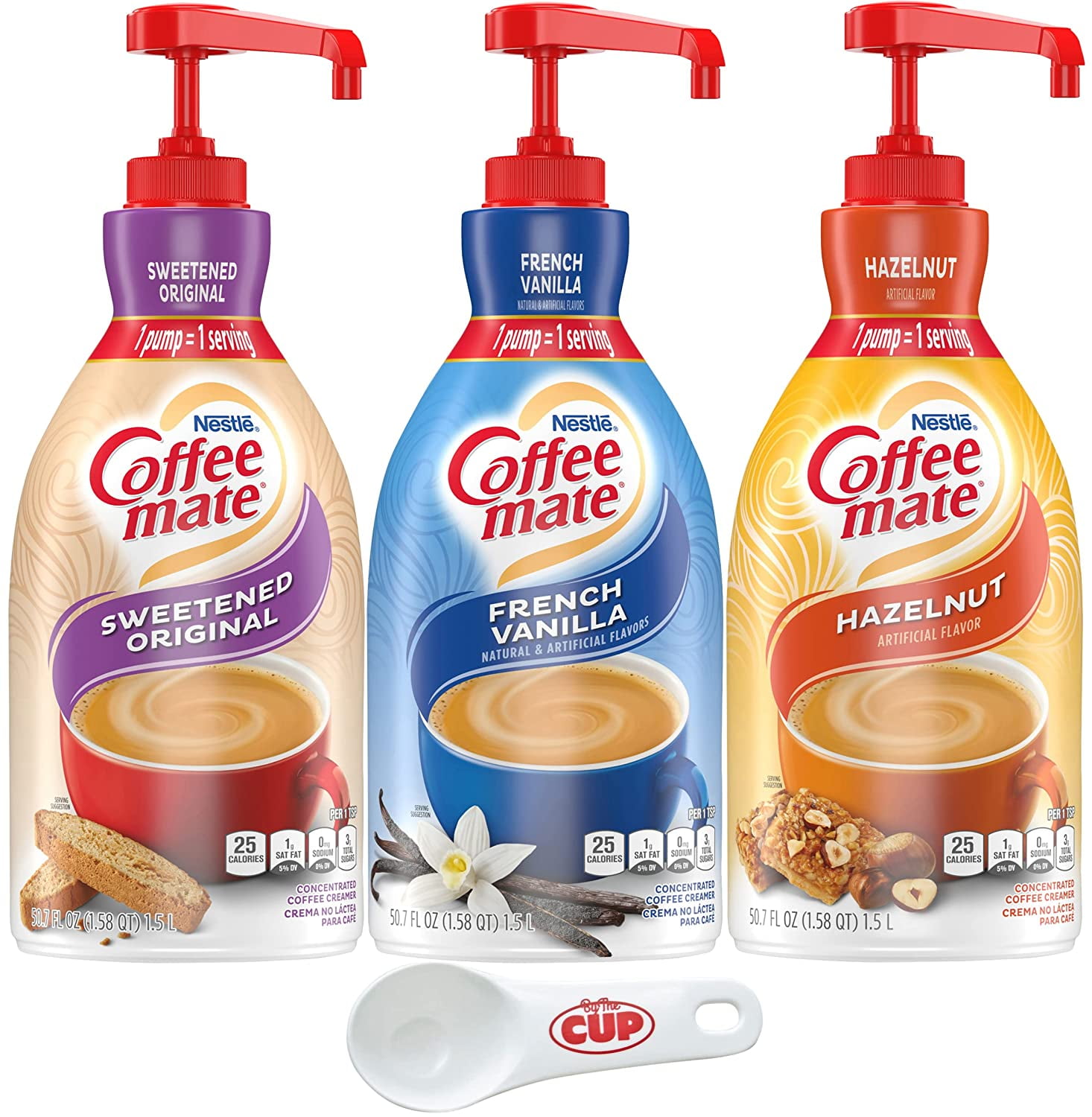 Coffee mate Liquid Concentrate 1.5 Liter Pump Bottles, 3 Flavors ...