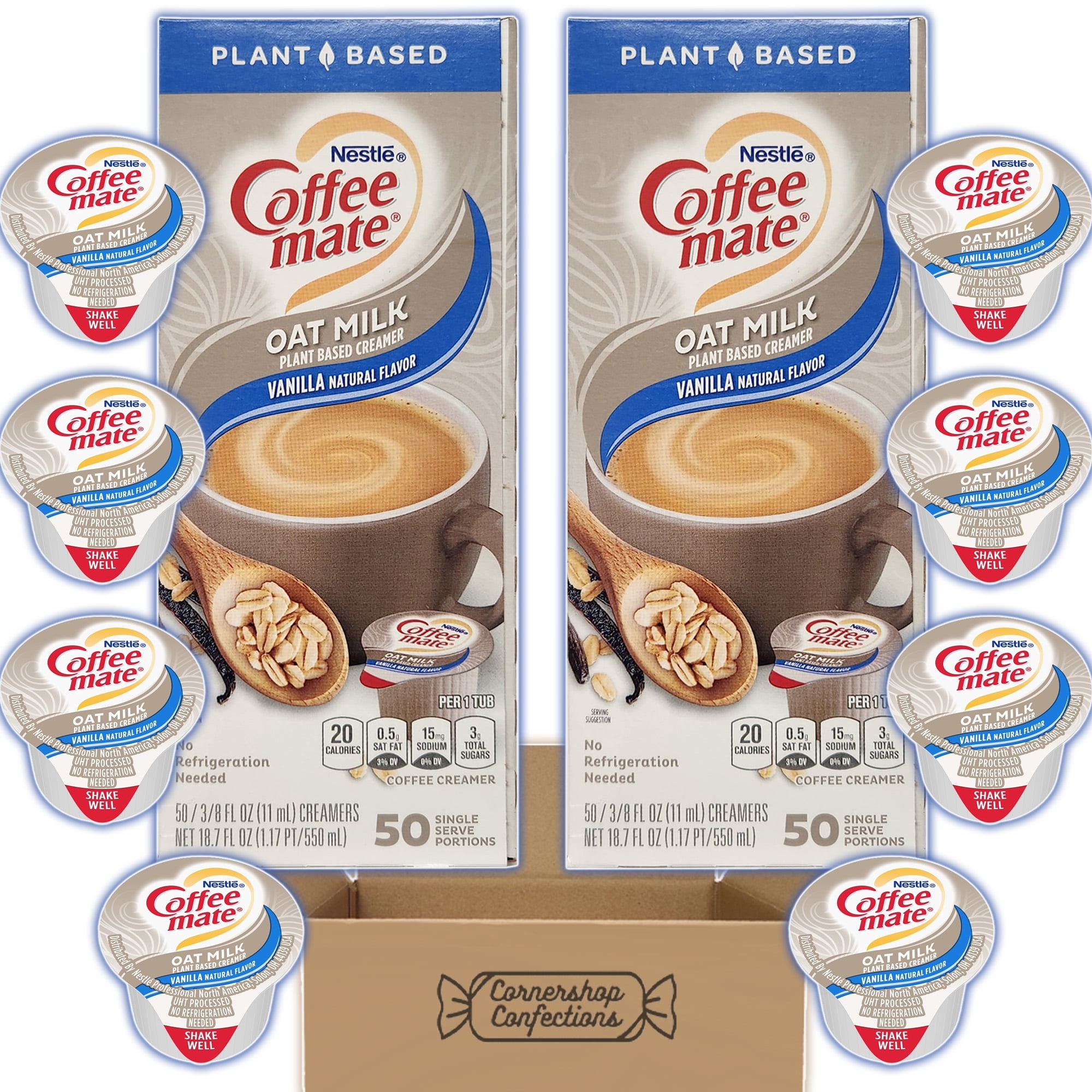 Coffee Mate Plant Based Oat Milk Vanilla Flavor Cups Bulk Pack - 100 ...