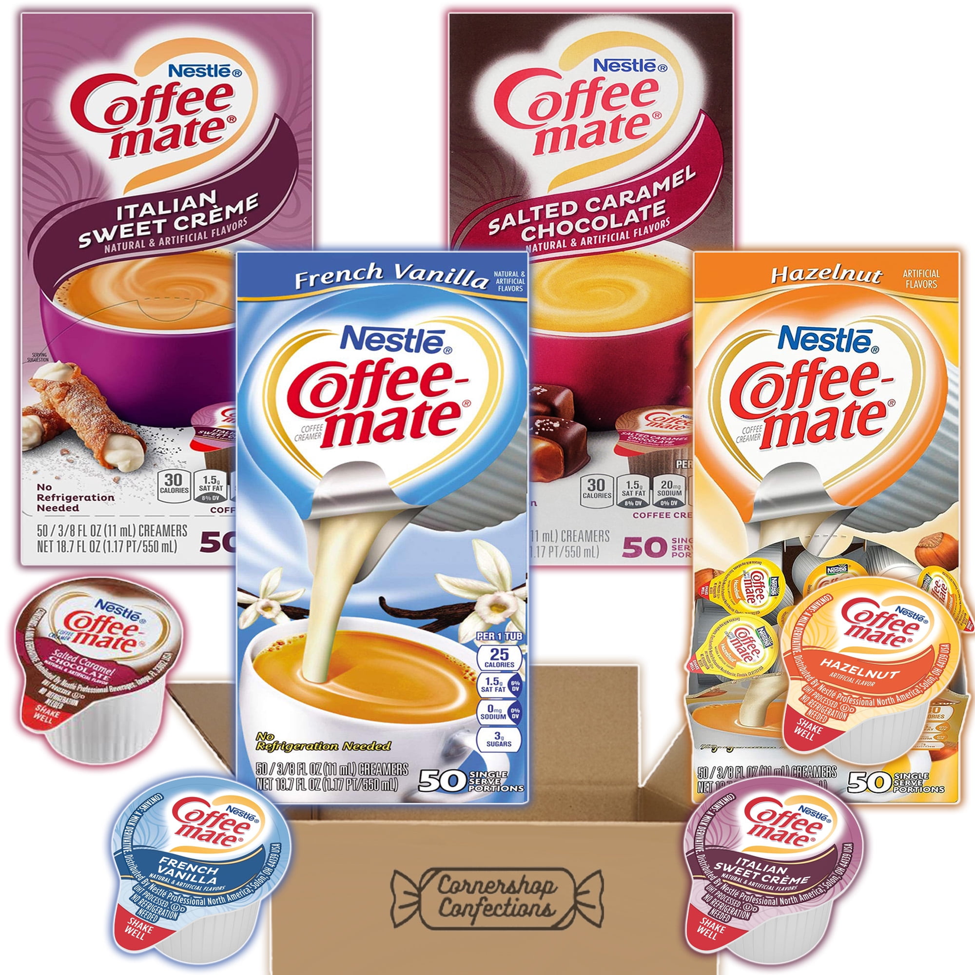 Coffee Mate Variety Pack - 200 Single Serve Coffee Creamer Cups, 50 Of ...
