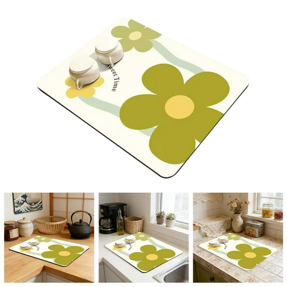 Coffee Matt for Counter, Water Absorbent Kitchen Counter Mat Quick-Dry ...