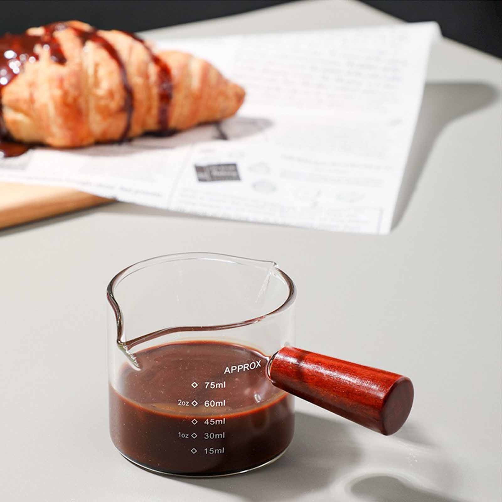 Coffee Measuring Cup Glass 100ml | Borosilicate Double Spout Milk Cup ...