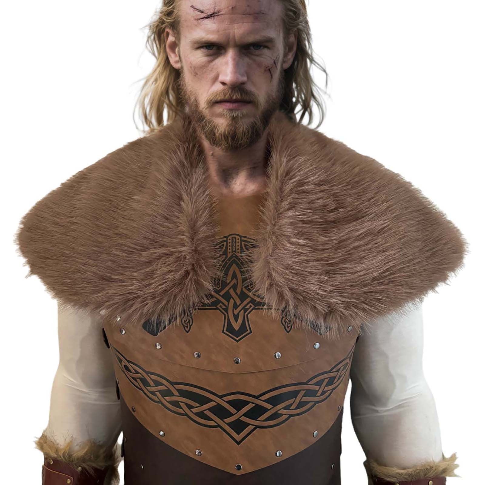 Coffee Mens Faux Fur Shawl Wrap Scarf Cape Cardigan Long Stole Winter ...