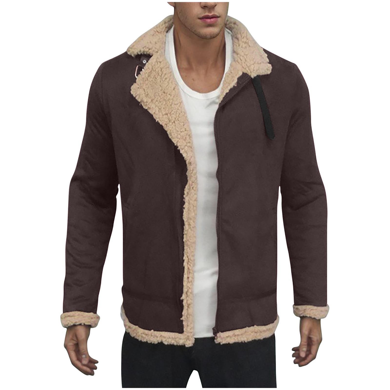 Coffee Mens Spandex Jacket Coat for Mens Long Sleeve Casual Hooded ...