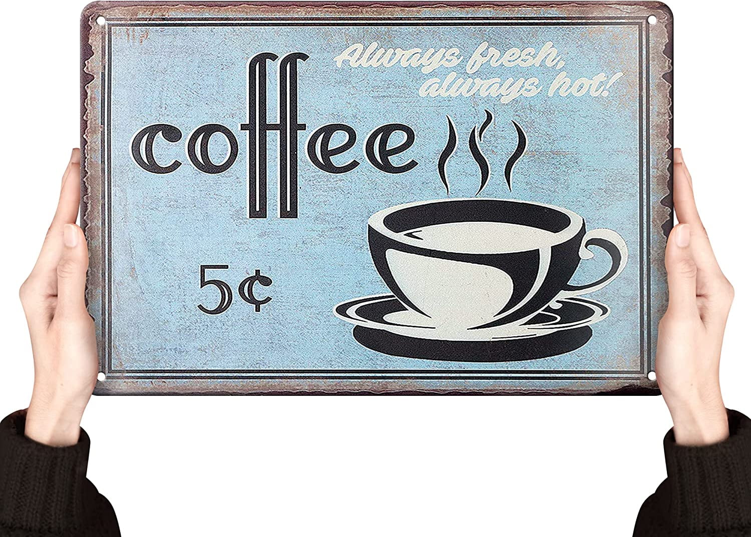 Coffee Metal Vintage Tin Sign, Retro Kitchen Wall Art Poster, Funny ...