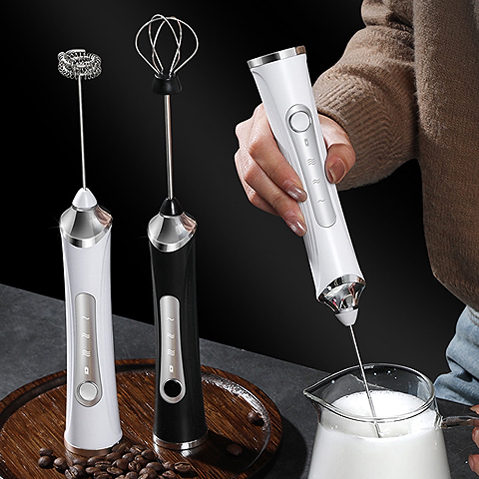 Coffee Milk Frother, Handheld Milk Admixer, Stainless Steel ...