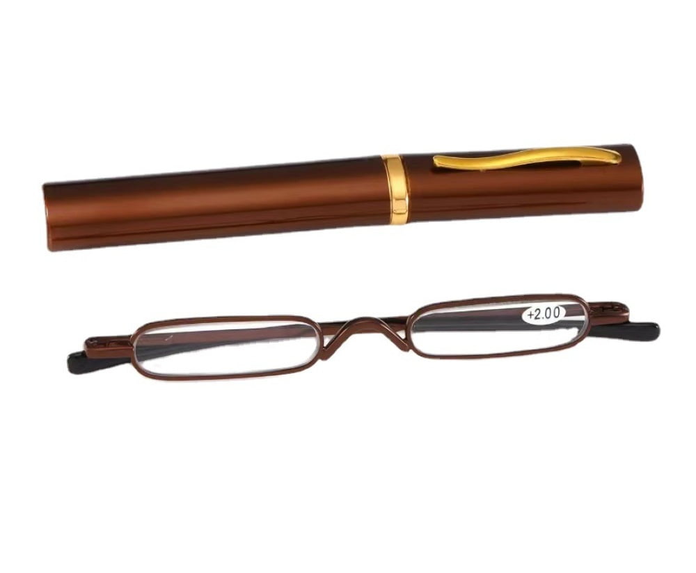 Coffee Mini Small Pen Case Holder Reading Glasses +1.00 Portable HD ...