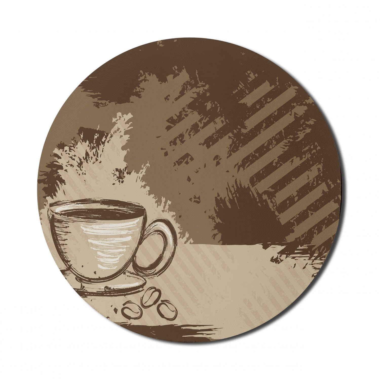 Coffee Mouse Pad for Computers, Grunge Style Illustration of a Cup and ...